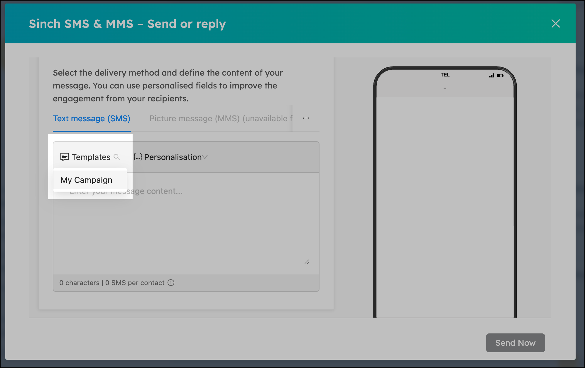 HubSpot | Use SMS templates – Sinch MessageMedia