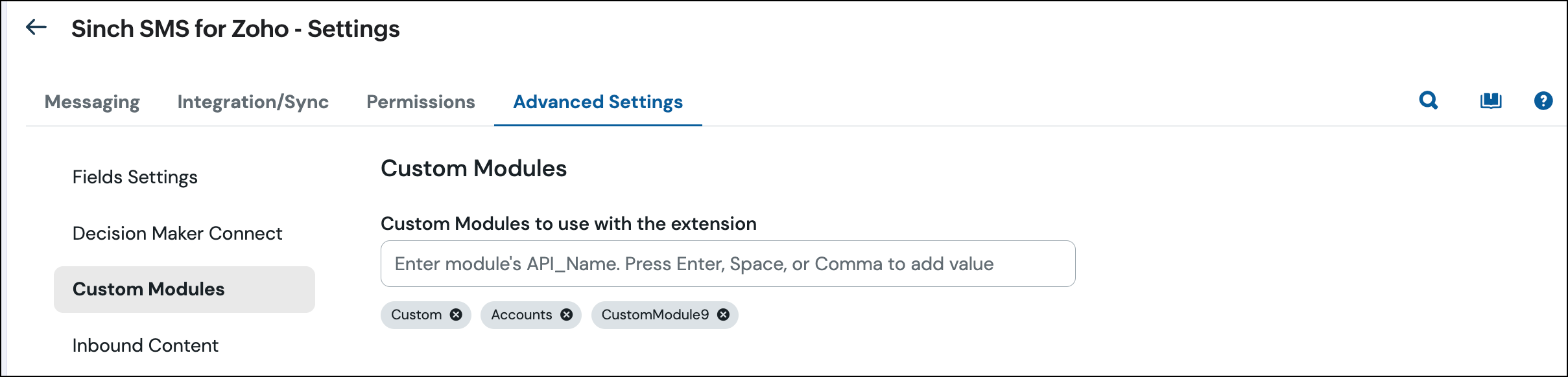 Zoho CRM | Custom modules – Sinch MessageMedia
