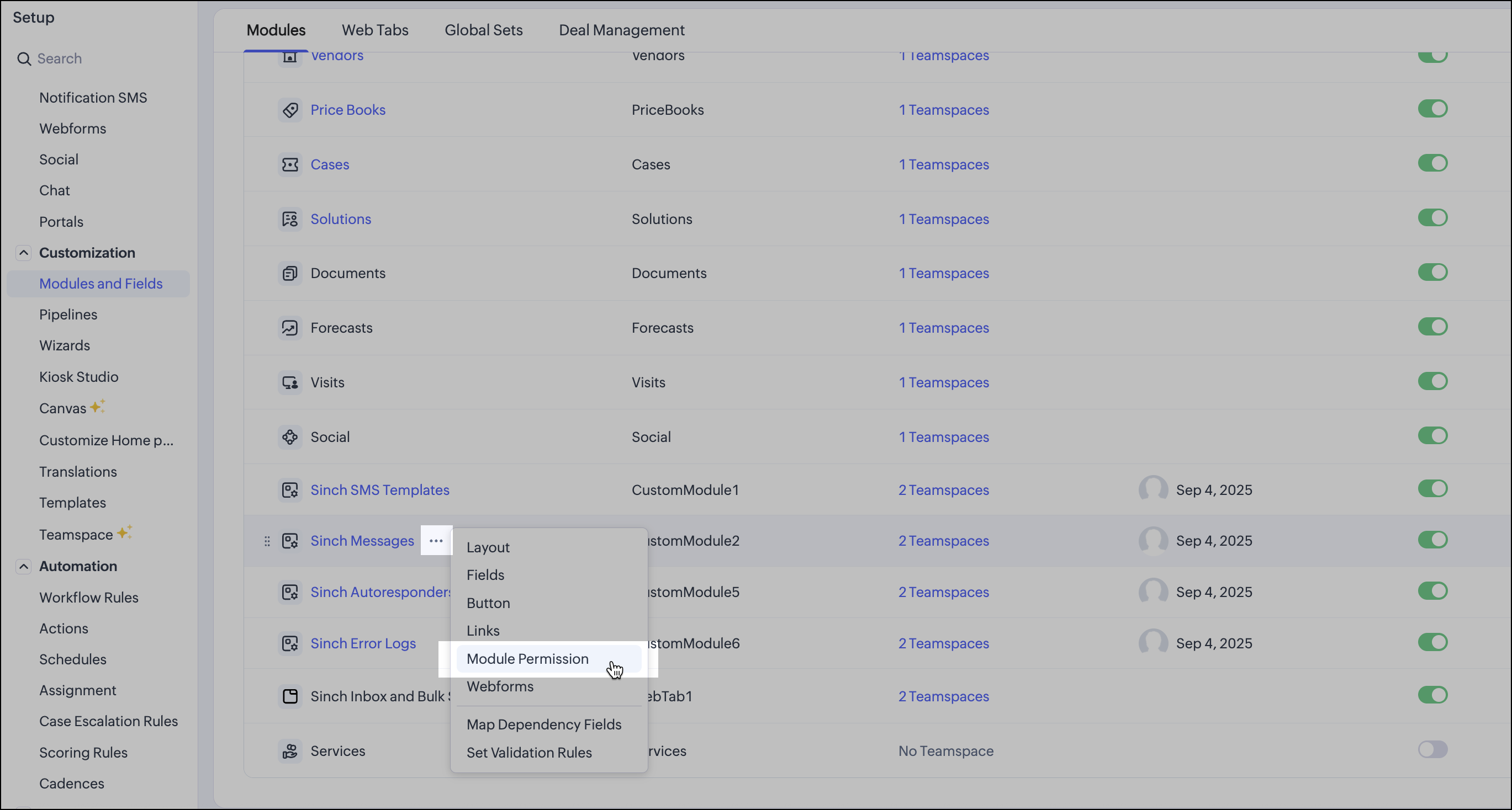 Zoho CRM | Troubleshoot permission issues – Sinch MessageMedia
