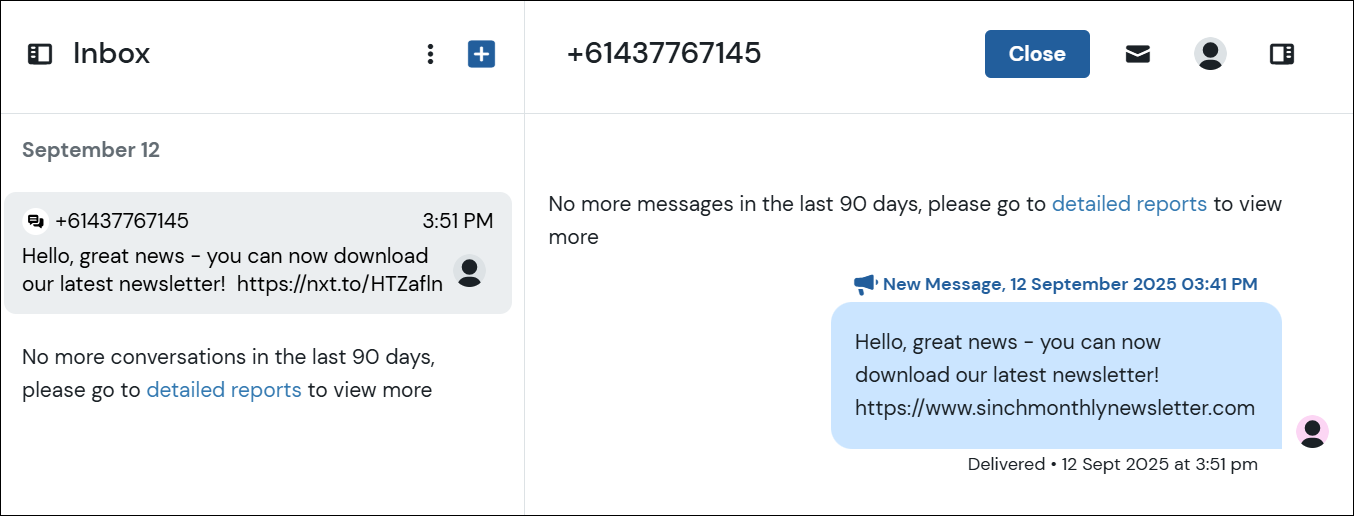 Inbox – Sinch MessageMedia