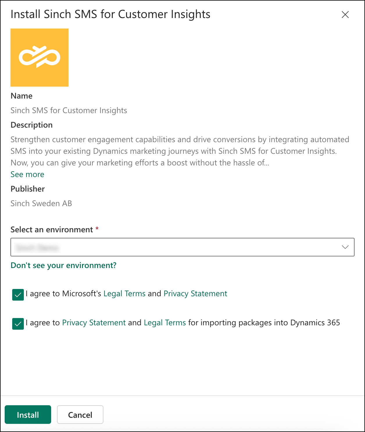 Customer Insights | How to install the Sinch SMS for Customer Insights ...