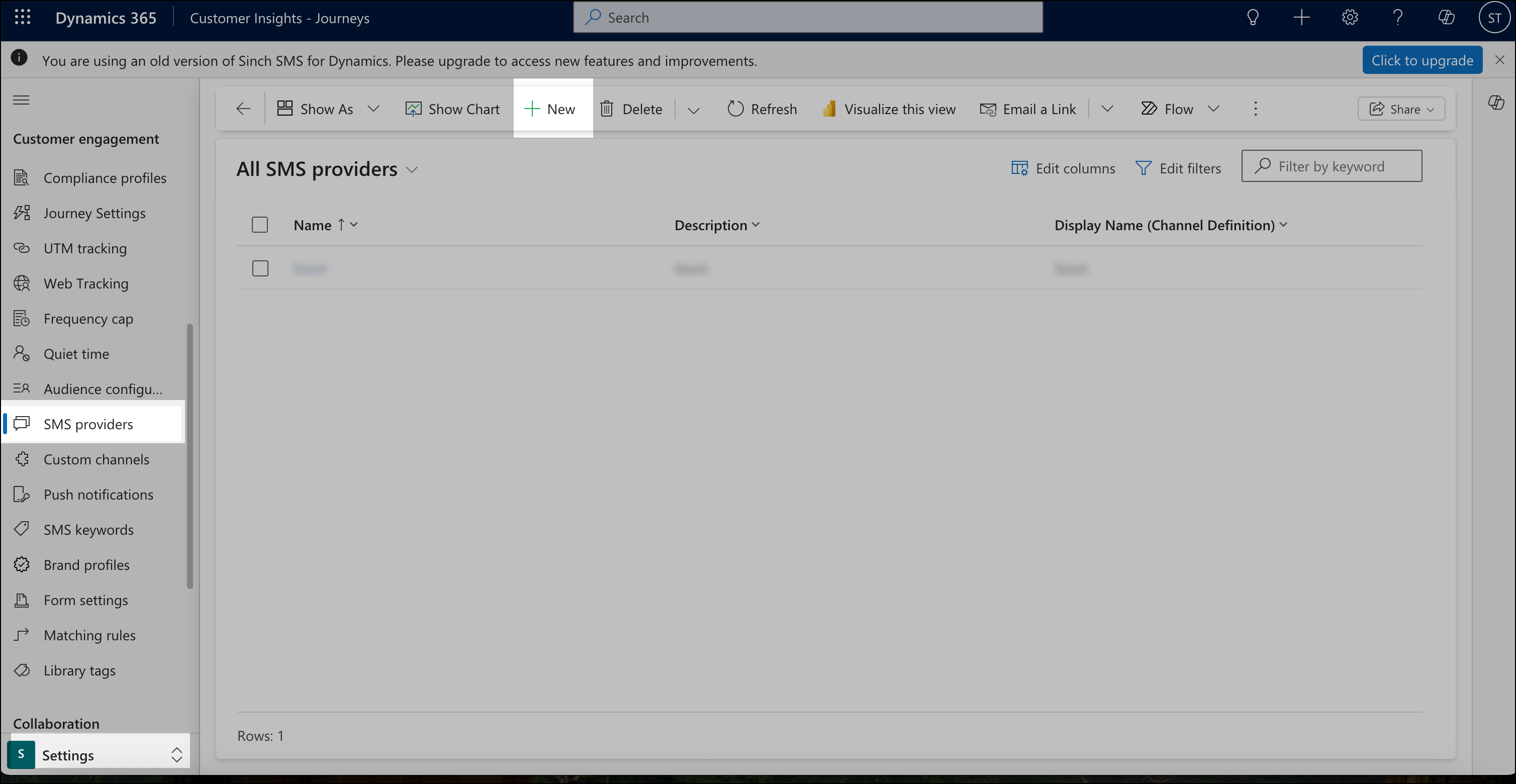Customer Insights | Set up a Sinch SMS provider – Sinch MessageMedia