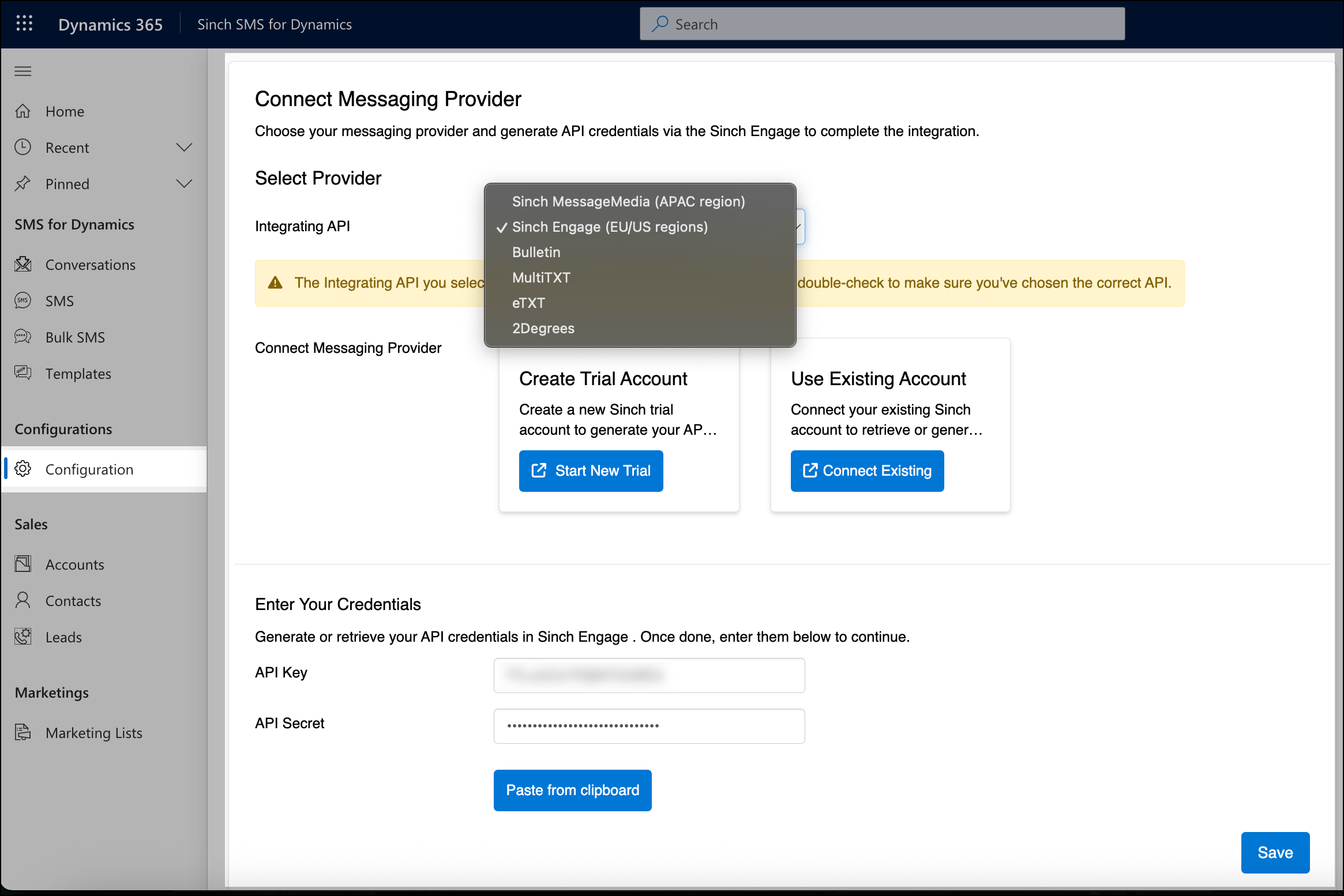 Dynamics | Configure SMS for Dynamics – Sinch MessageMedia