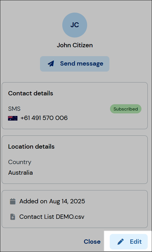 Add & remove contacts from lists – Sinch MessageMedia