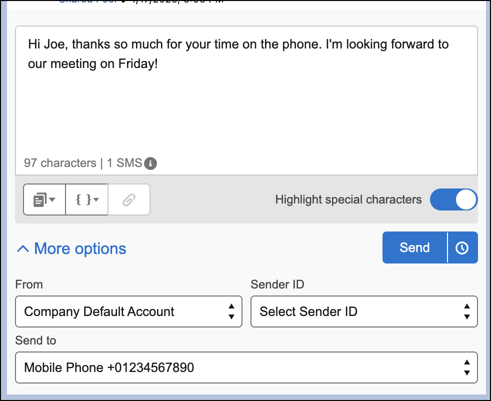 Salesforce | Send individual messages – Sinch MessageMedia