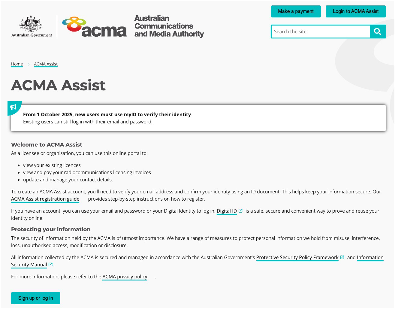Australia | How to set up ACMA Assist before registering an ...