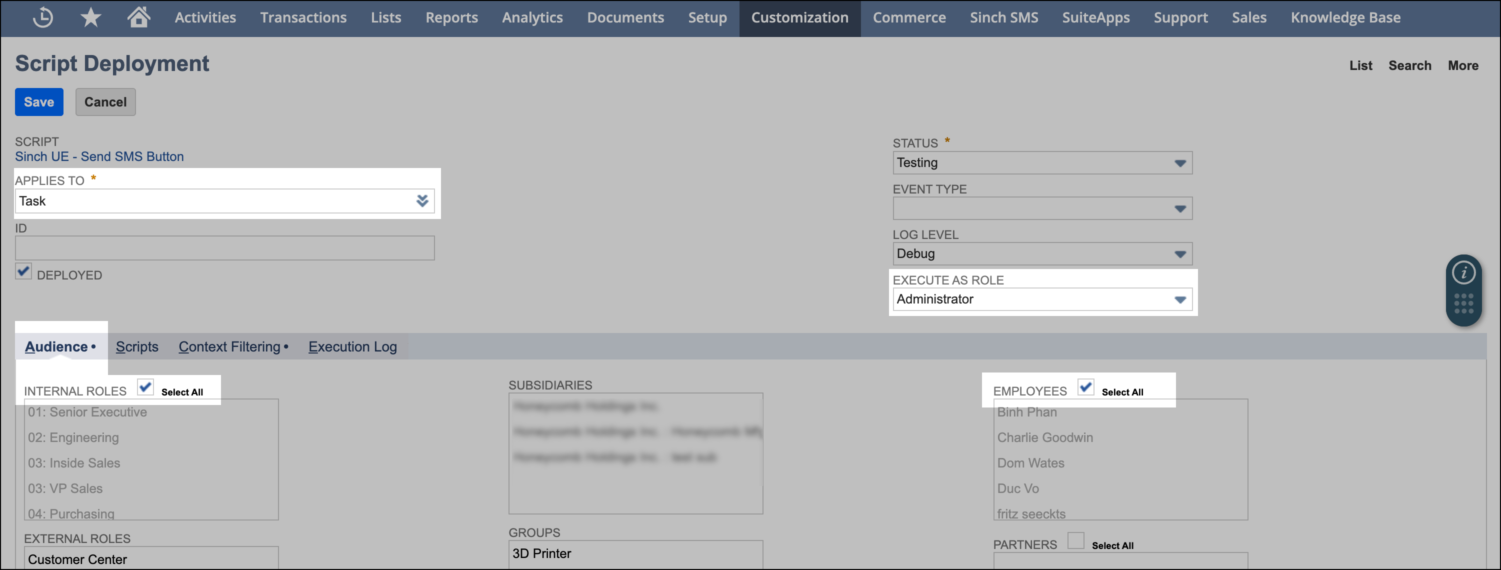 NetSuite | Add SMS Button on Item Fulfillment, Invoice and Task records ...