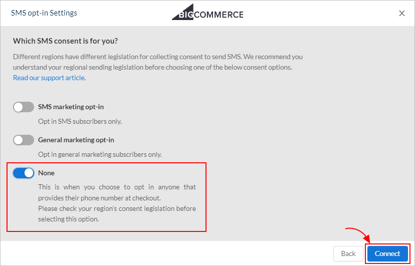 BigCommerce | SMS Opt-In Consent – Sinch MessageMedia