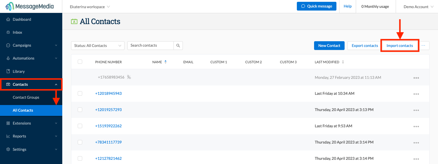 Creating & Importing Contacts – MessageMedia Creating & Importing Contacts – MessageMedia