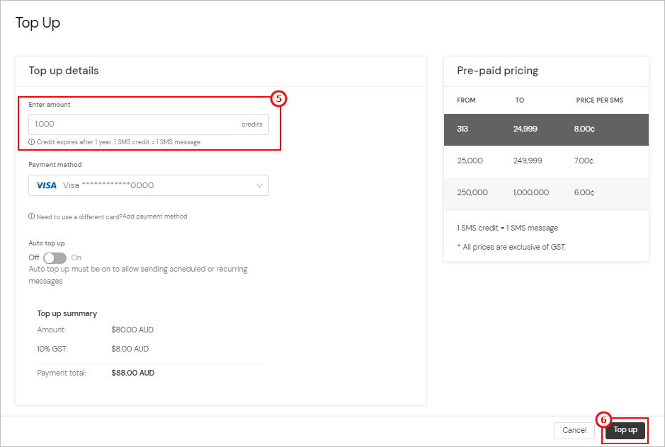 Topping up your Pre-Paid Account – Sinch MessageMedia