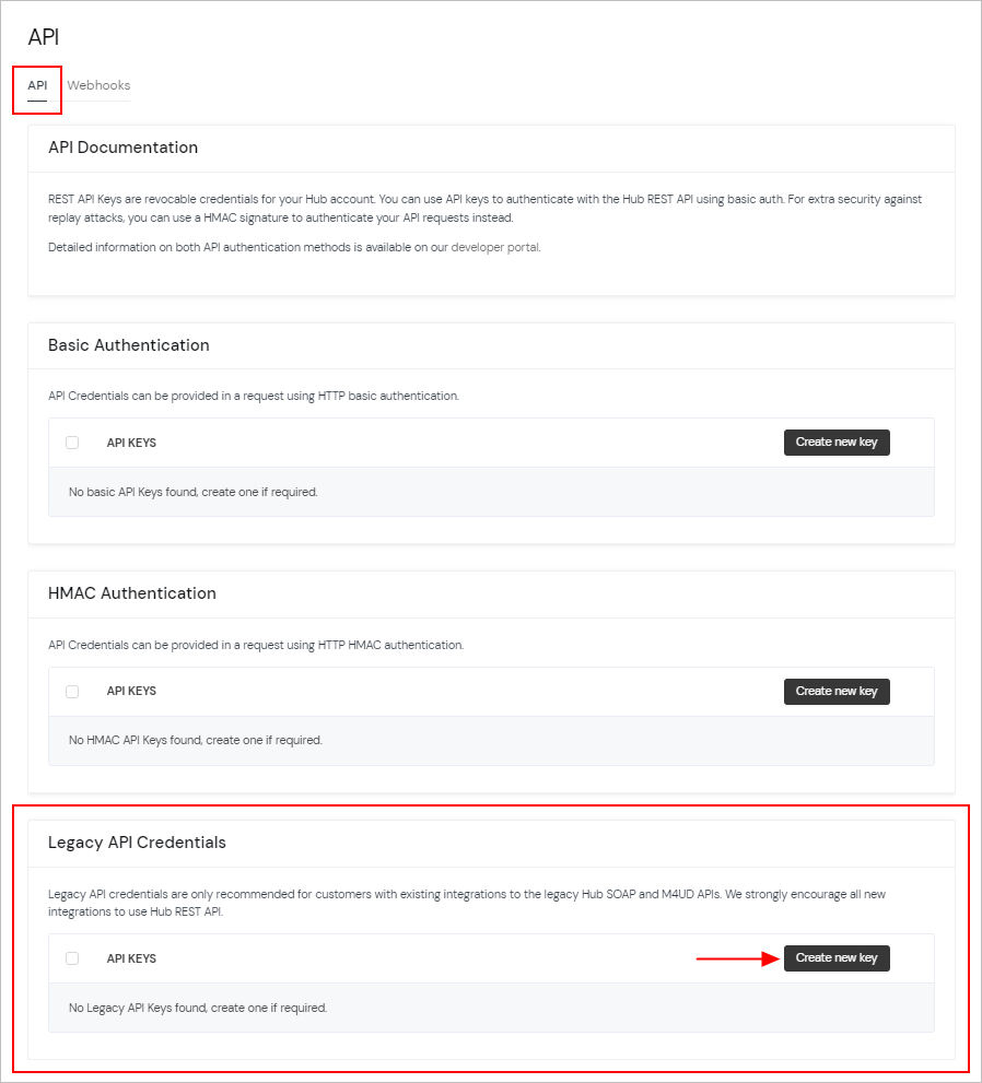 Creating New API Credentials – Sinch MessageMedia