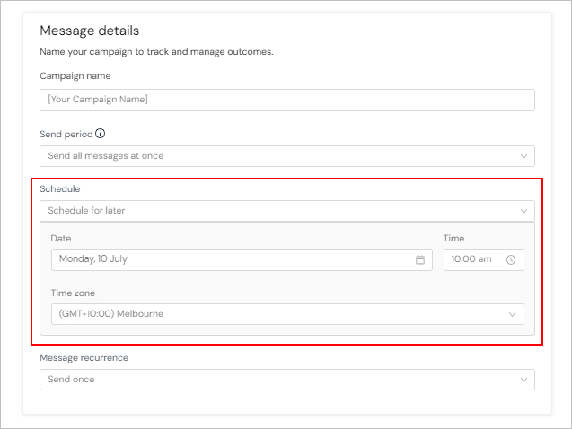 Scheduling Messages – Sinch MessageMedia