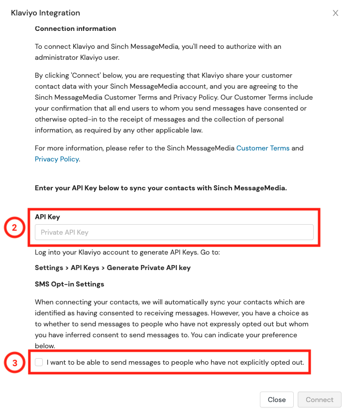 Klaviyo | Syncing your Contacts – Sinch MessageMedia