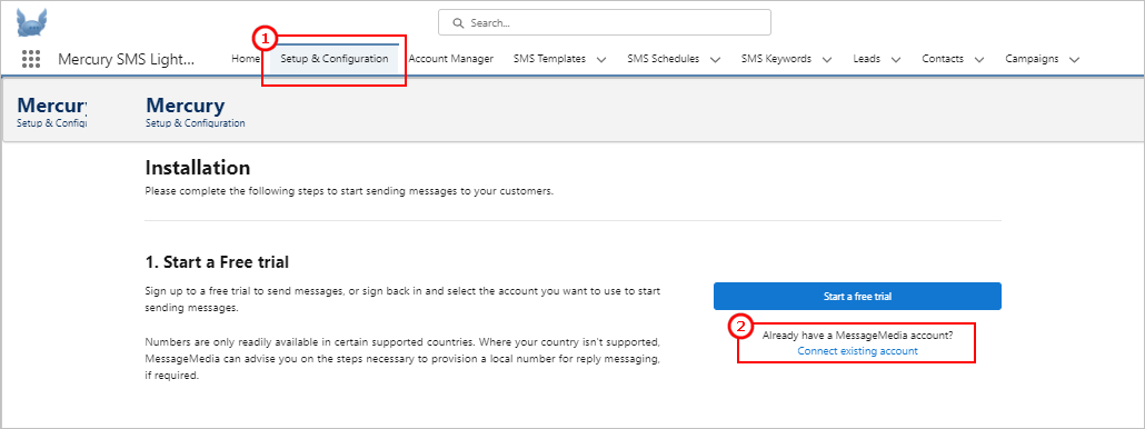Mercury Sms Setup Step 1 Connect Your Sinch Messagemedia Account Sinch Messagemedia
