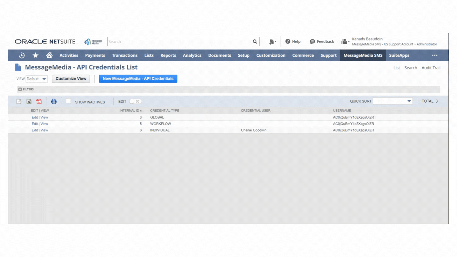 NetSuite | Setup | Step 3: Configuring API Credentials – Sinch MessageMedia